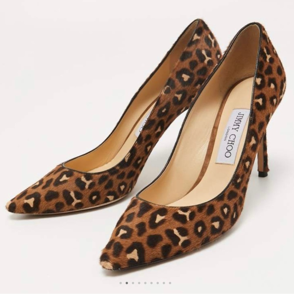 Jimmy Choo Romy 100 Leopard Print, Pony Hair, Size Eu… - Gem